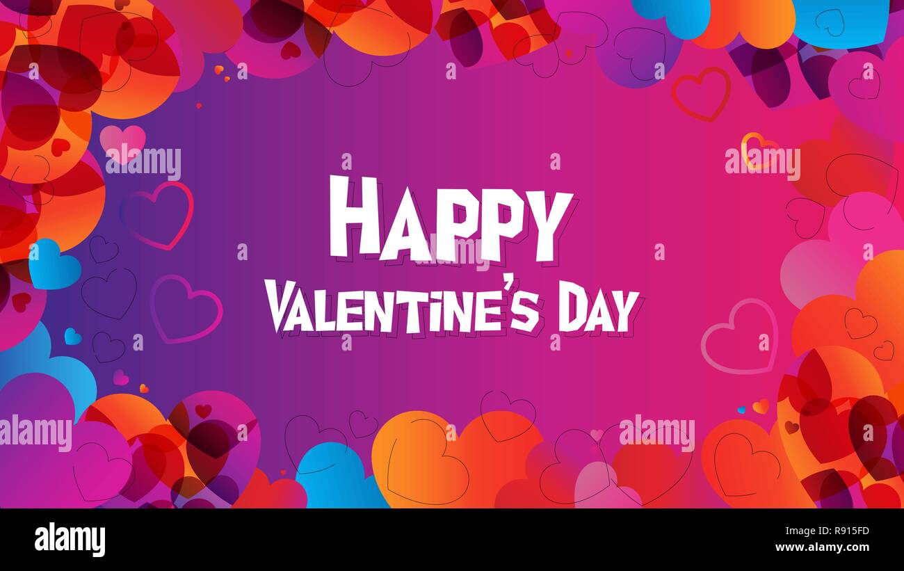Valentine web header in 2019 graphic trend, heart shapes and desire ...