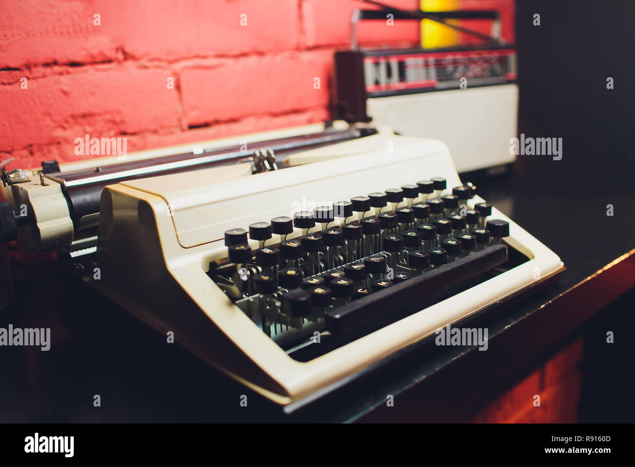 Antique Typewriter. Vintage Typewriter Machine Closeup Photo Stock ...