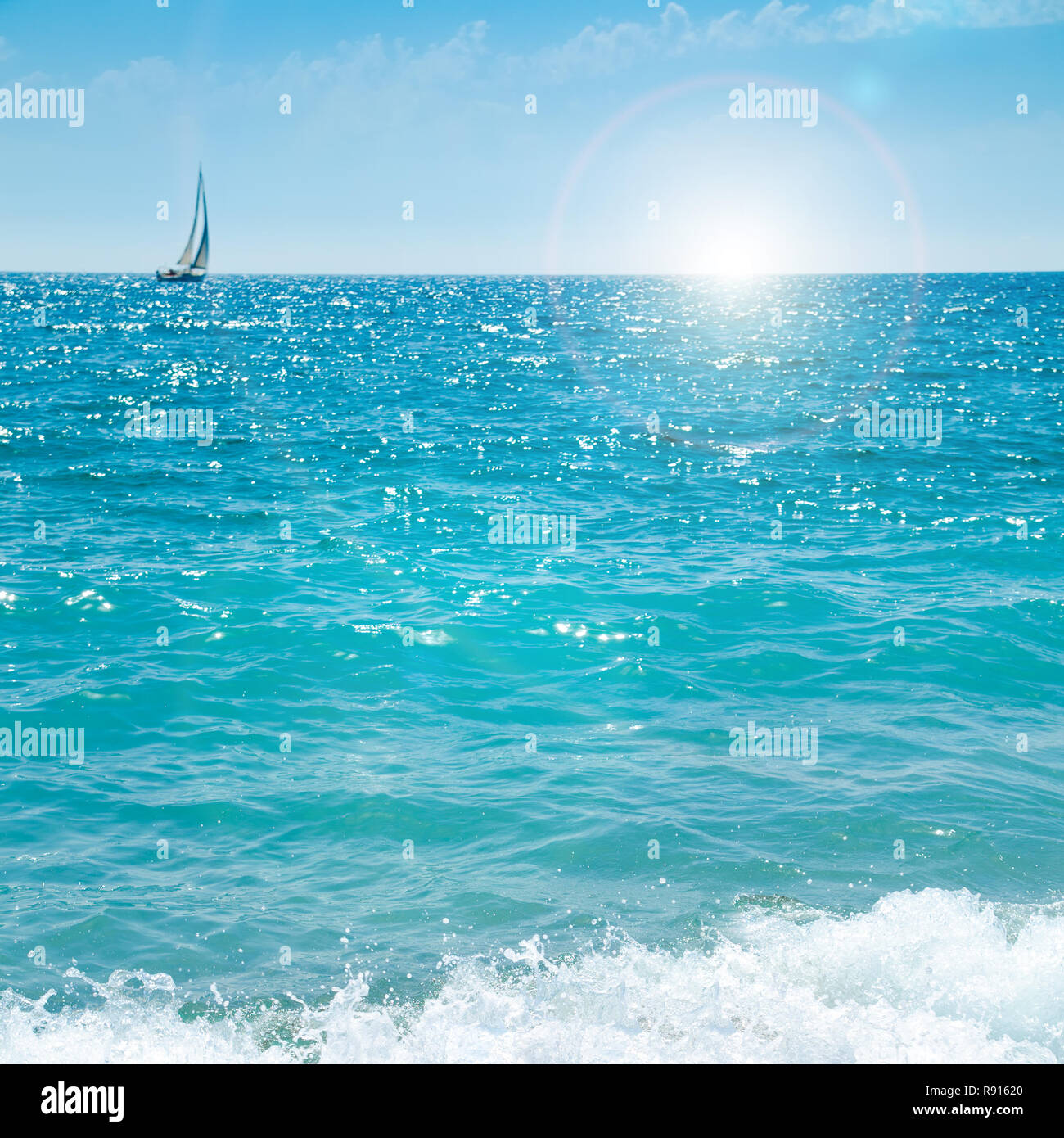 french riviera view of sea, sky and sun Stock Photo - Alamy