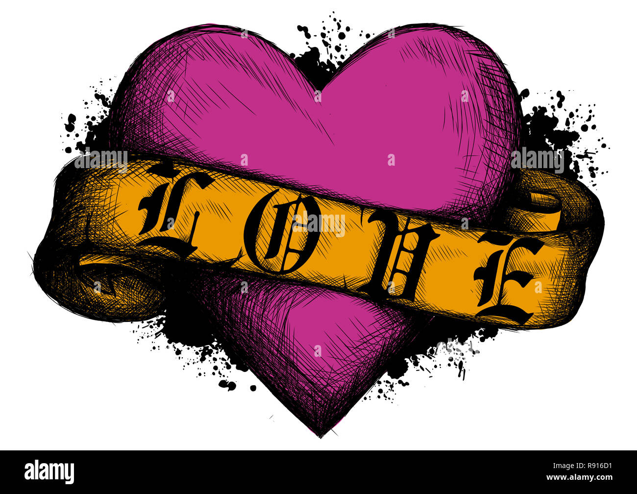 Vintage engraved heart symbol hi-res stock photography and images - Alamy