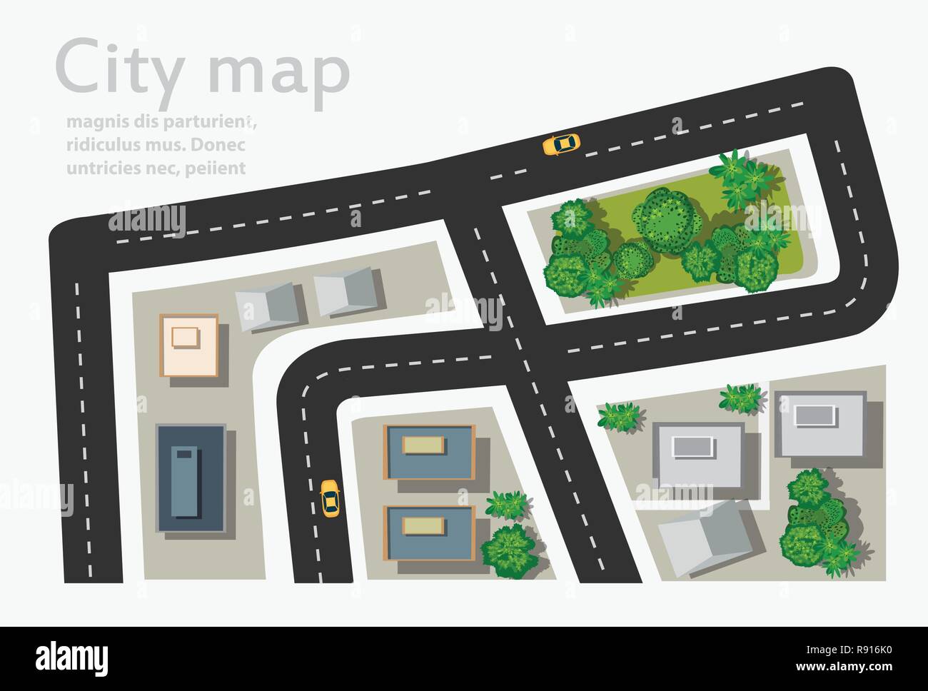 Crossroads sign with architecture Stock Vector Images - Alamy