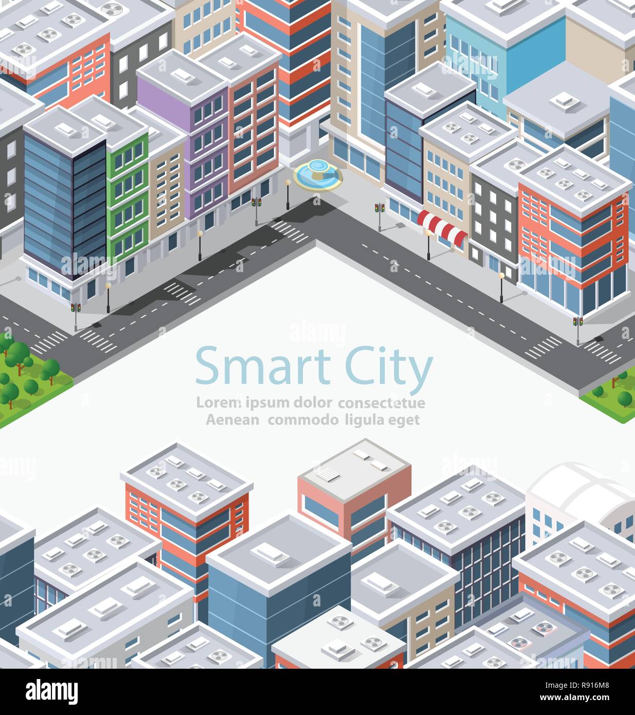 Smart city in isometric landscape urban infrastructure of houses ...