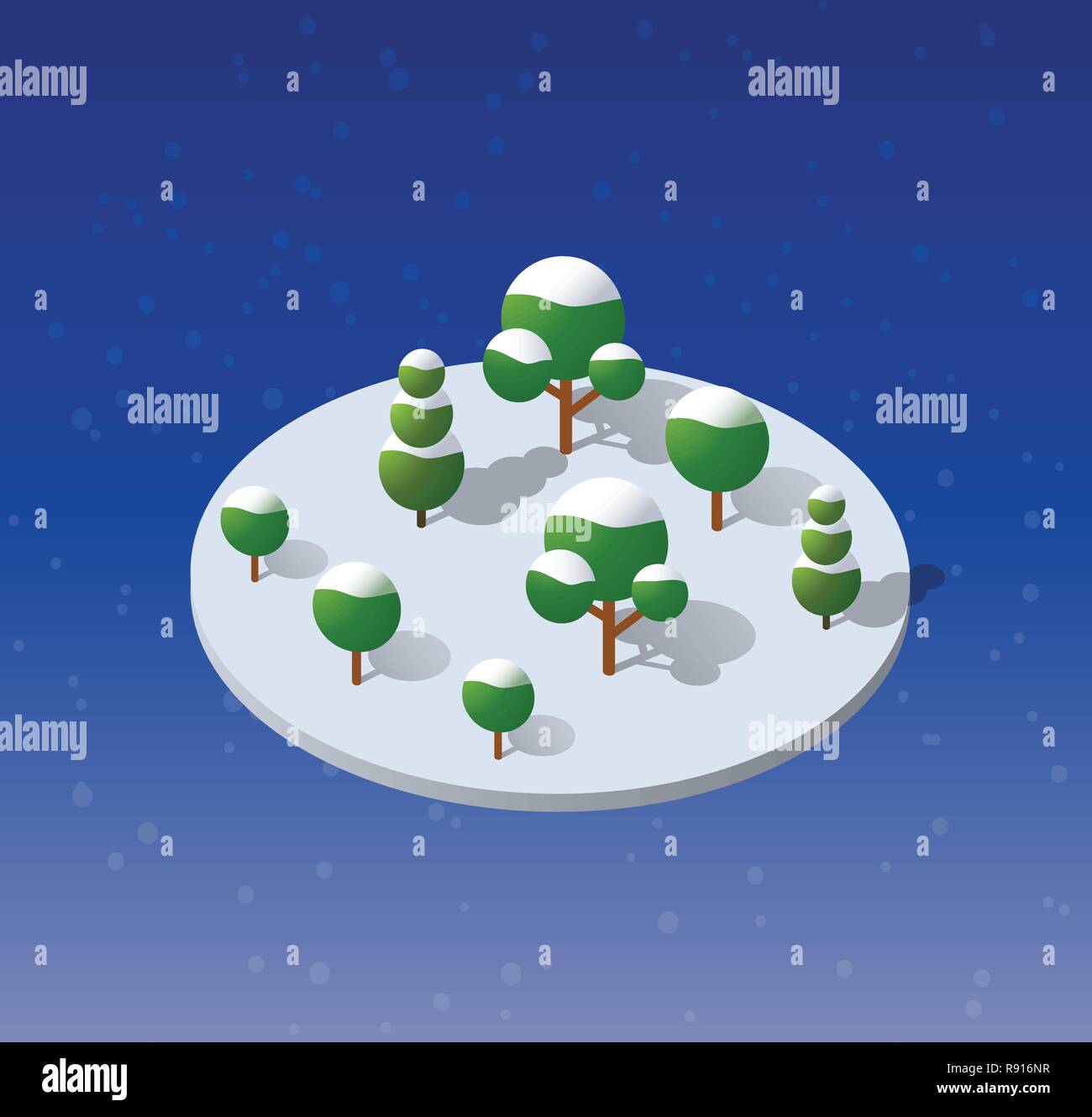 Winter Christmas snowy tree icon in the country forest Stock Vector ...