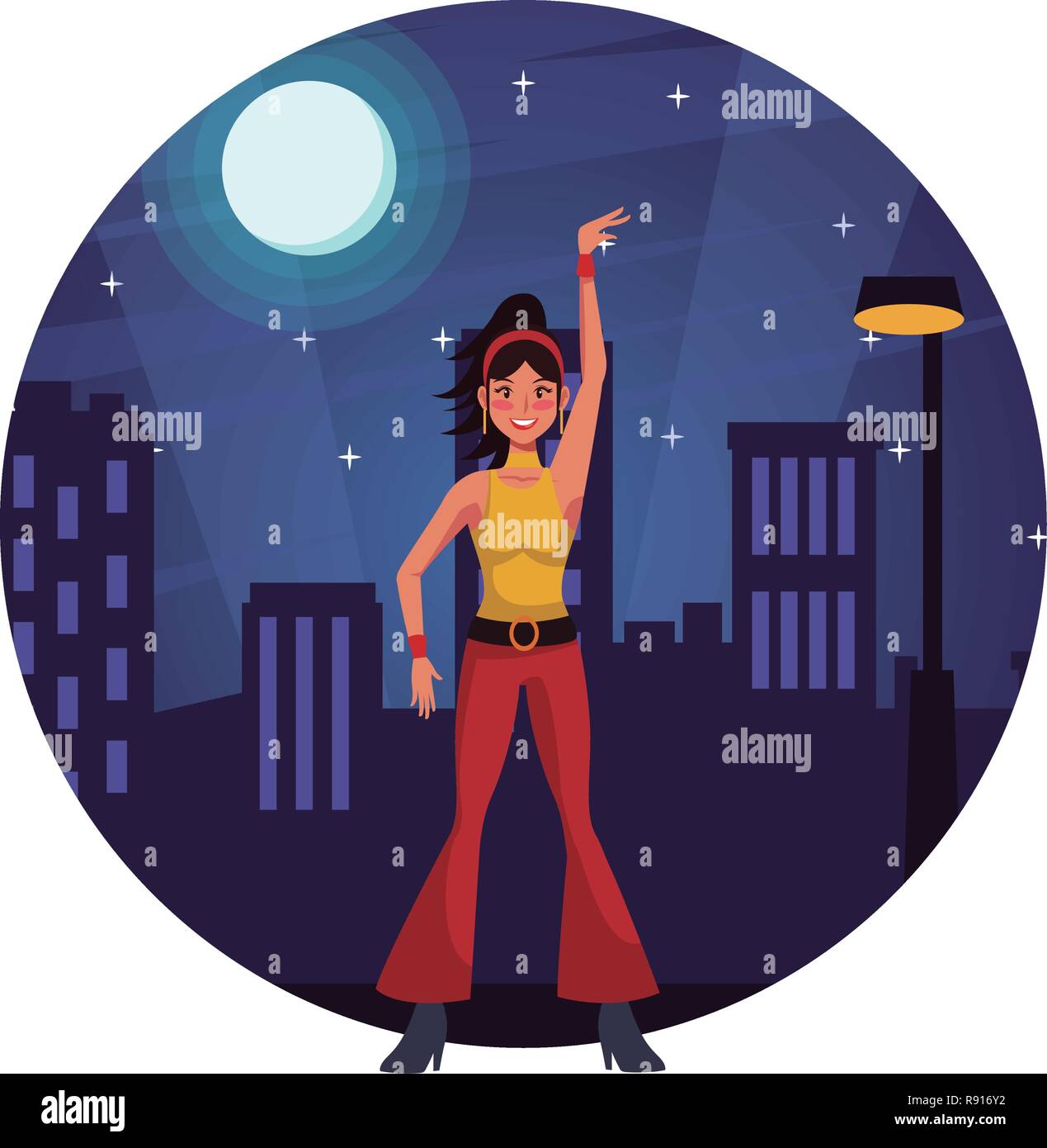 Disco woman cartoon Stock Vector Image & Art - Alamy