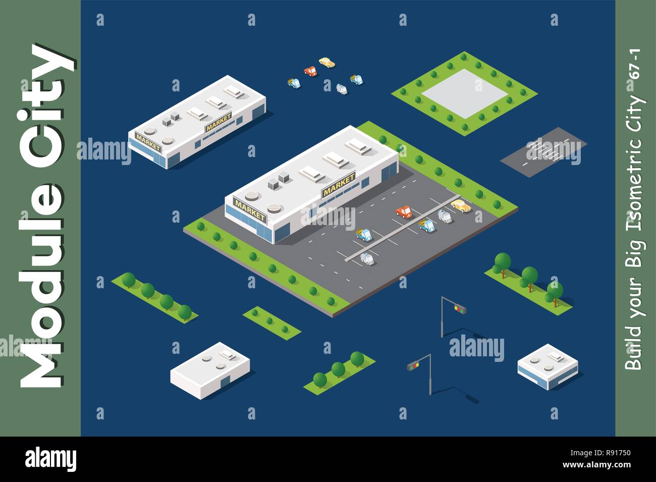 Flat isometric map, landscape city, building skyscraper, picture of the ...