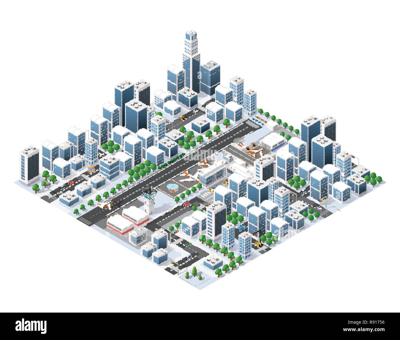 Isometric area landscape skyscrapers for constructing the design and ...