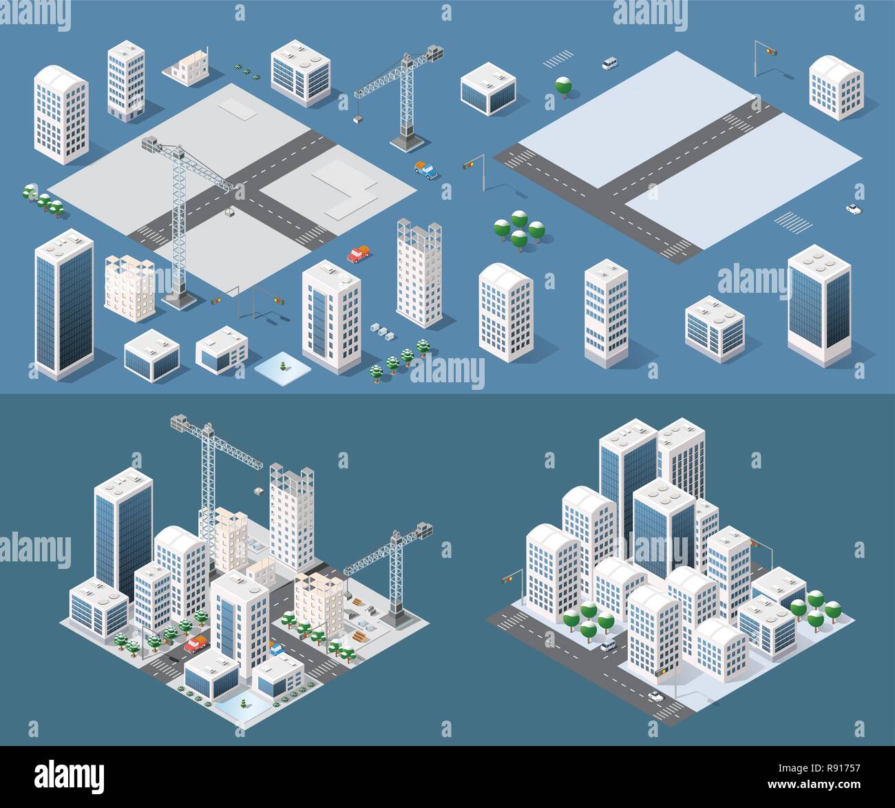 Isometric module is area landscape skyscrapers for constructing the ...
