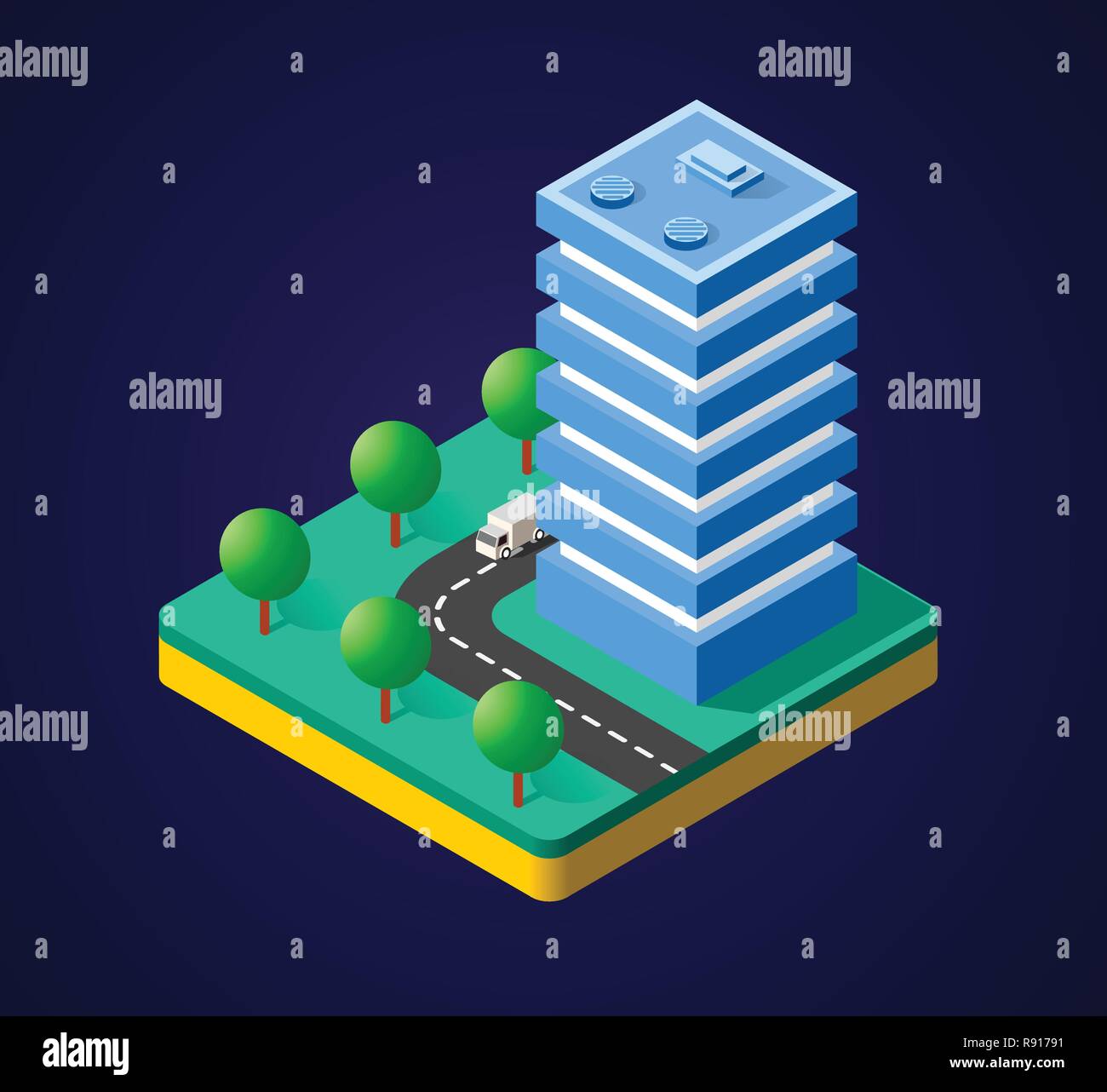Colorful 3D isometric icon city of skyscrapers Stock Vector Image & Art ...