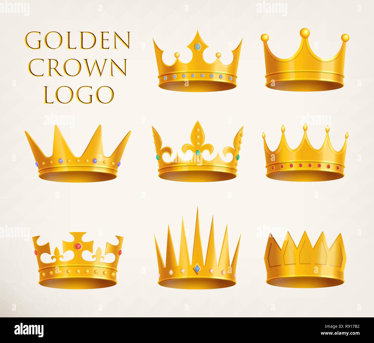 Golden crowns logo Stock Vector Image & Art - Alamy