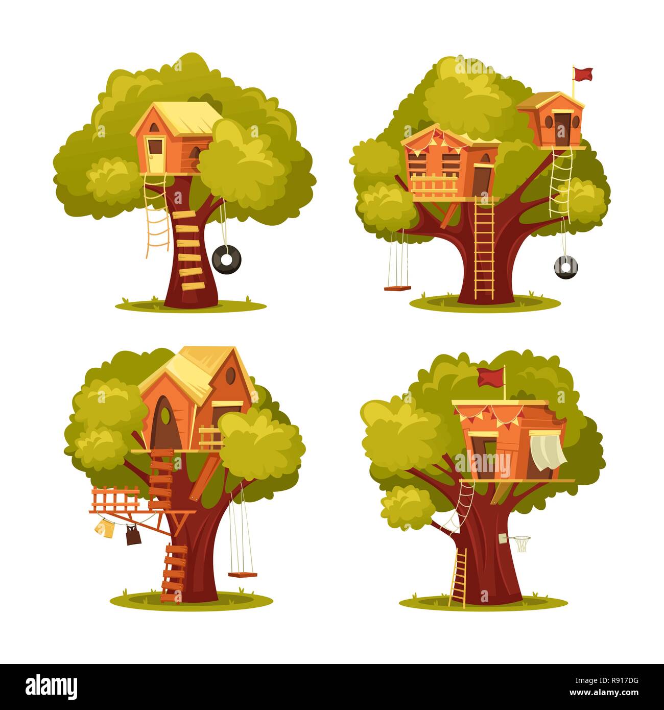 Treehouse cartoon hi-res stock photography and images - Alamy