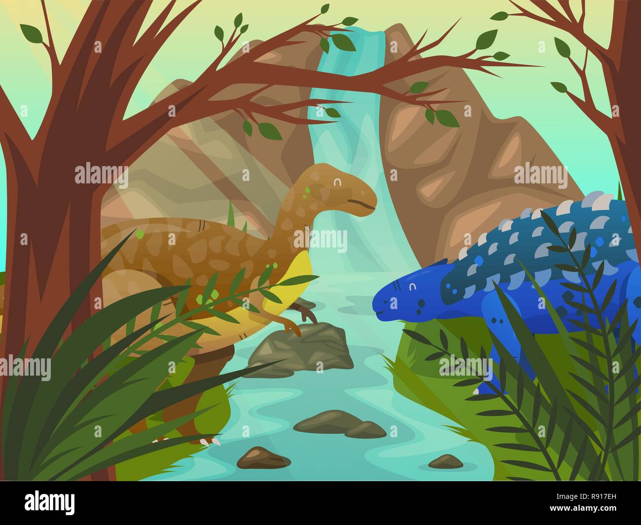 Lizard forest mountain Stock Vector Images - Alamy