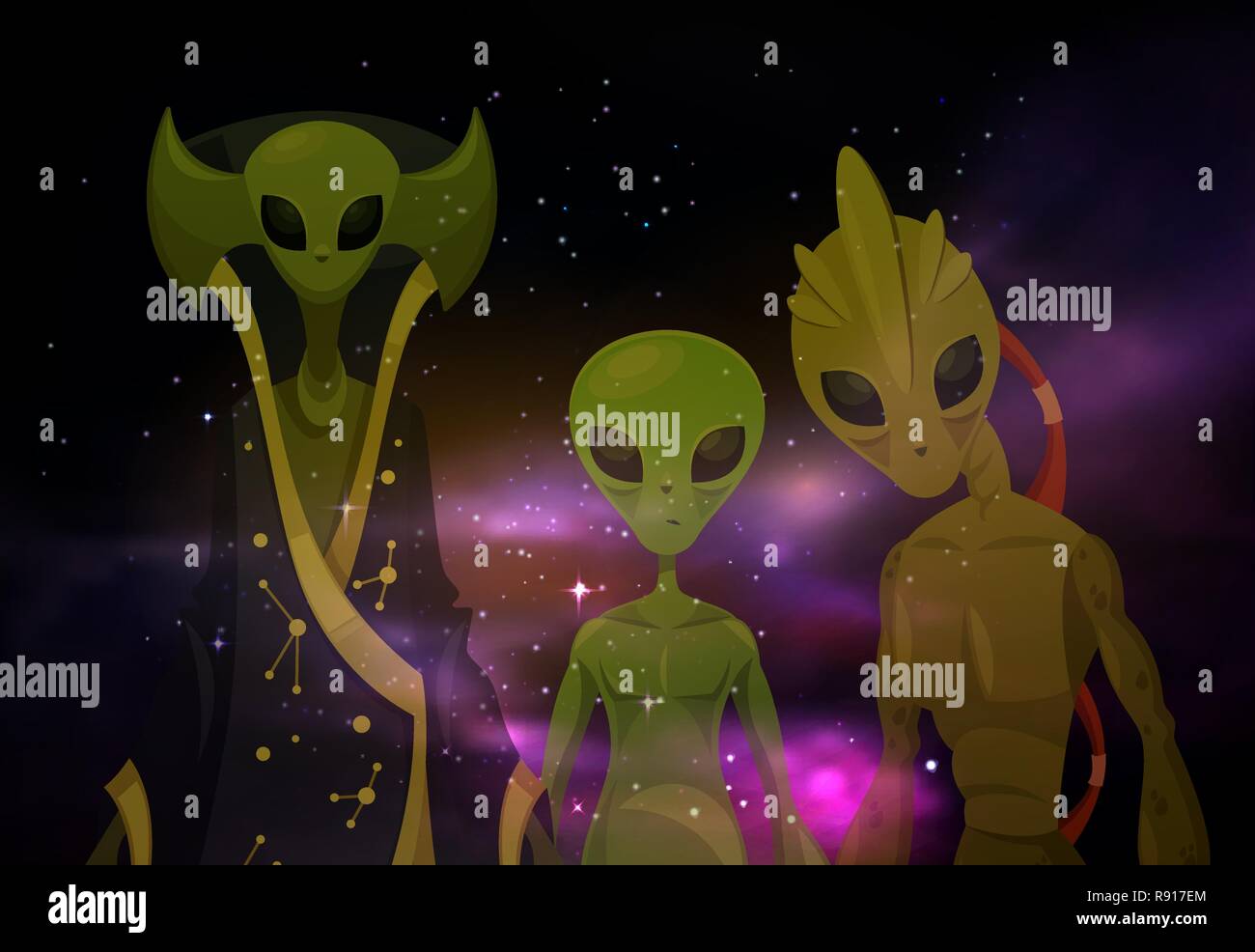 Aliens martians cartoon illustration hi-res stock photography and ...
