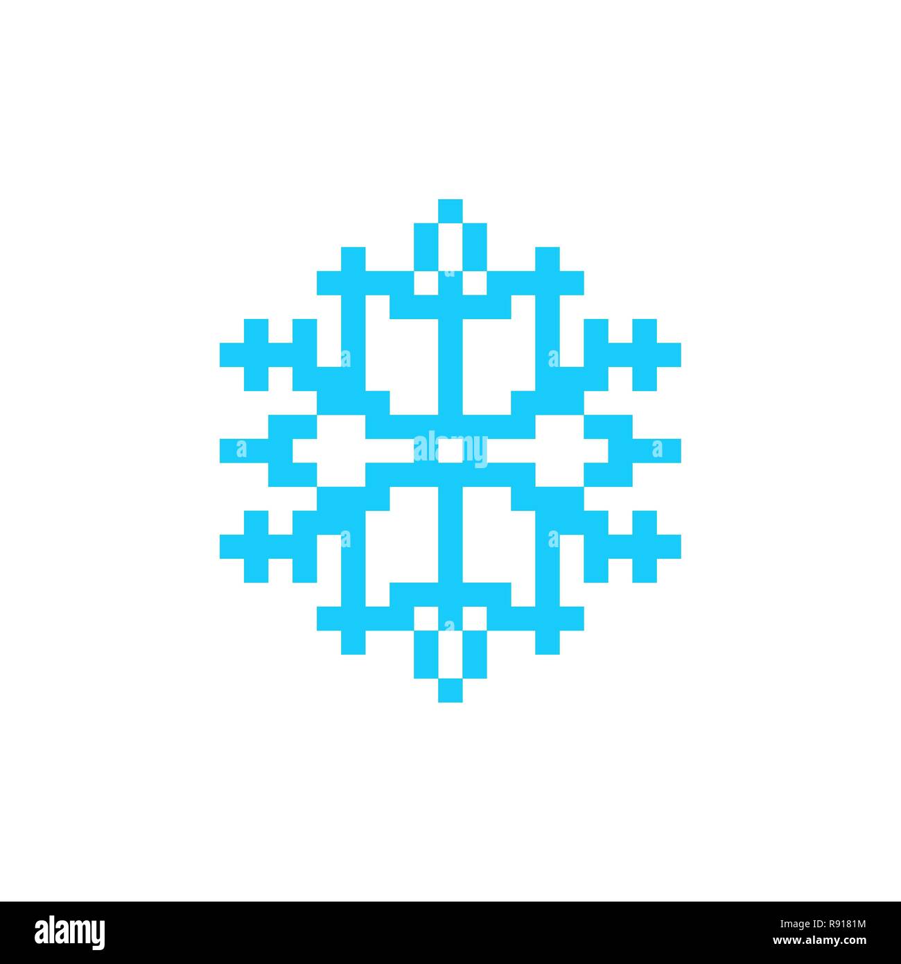 Snowflake pixel art icon. Snow 8bit Stock Vector Image & Art - Alamy