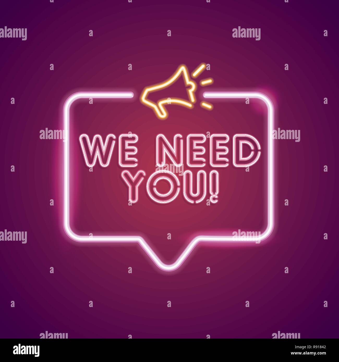 We need you neon employment sign Stock Vector Image & Art - Alamy