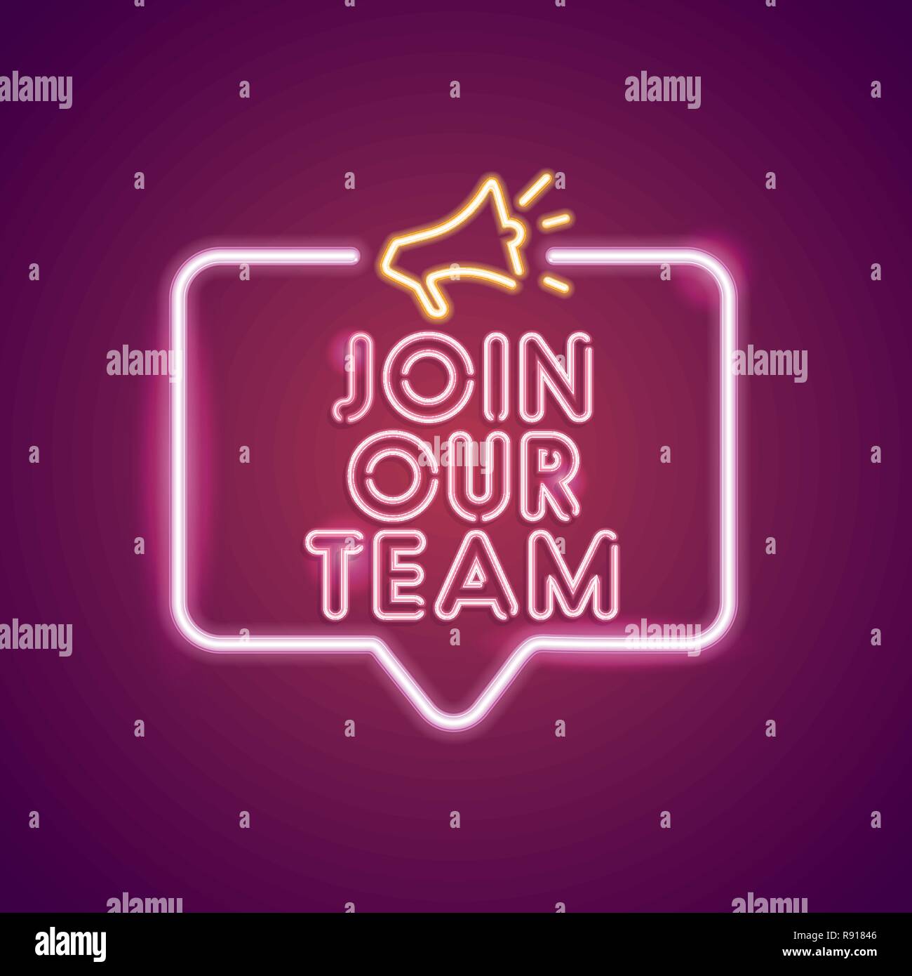 Join our team neon employment sign Stock Vector Image & Art - Alamy