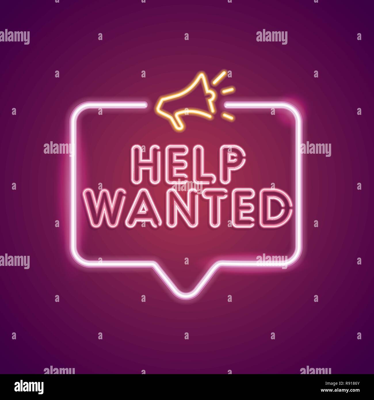 Help wanted neon employment sign Stock Vector Image & Art - Alamy