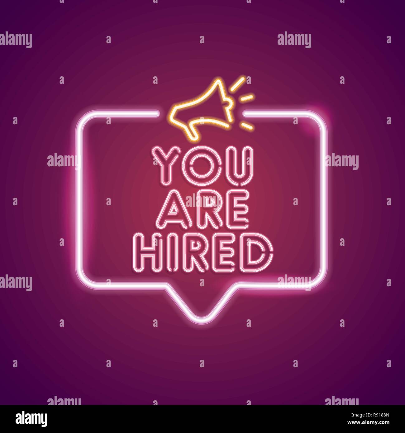 You are Hired neon employment sign Stock Vector Image & Art - Alamy