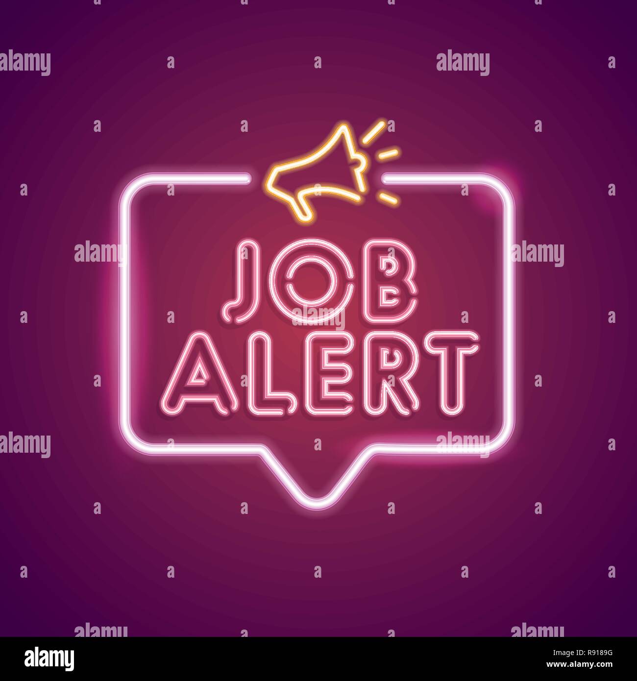 Job Alert neon employment sign Stock Vector Image & Art - Alamy
