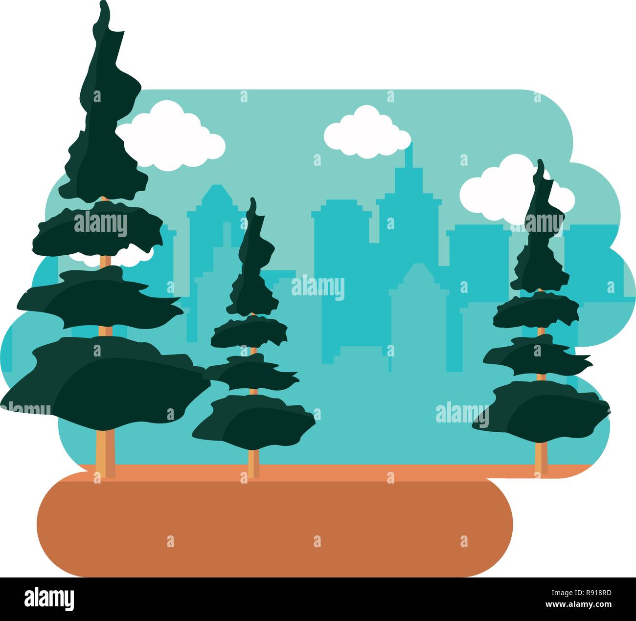 Park and apartments Stock Vector Images - Alamy