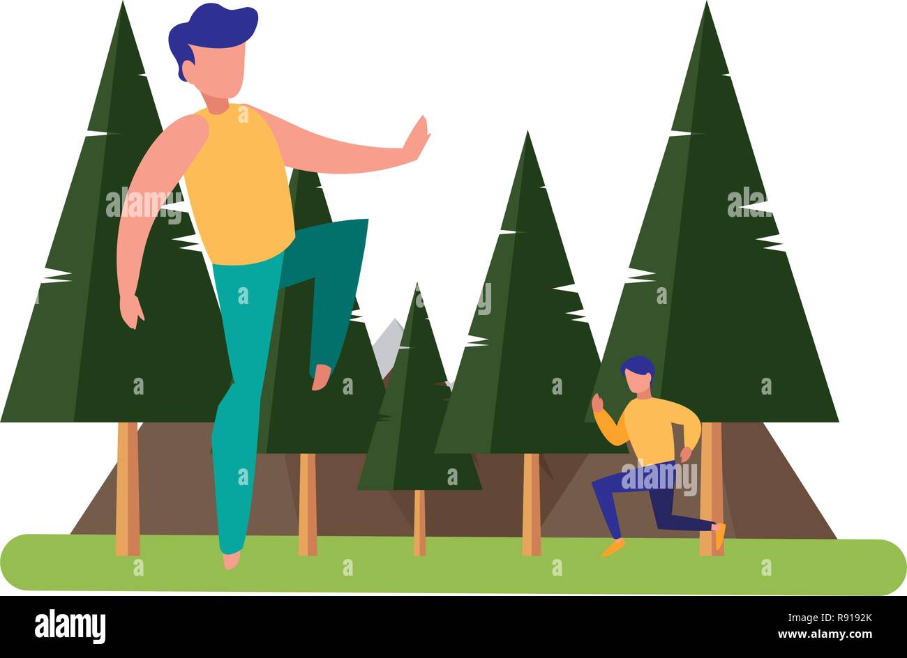Athletic young man yoga exercises Stock Vector Images - Alamy