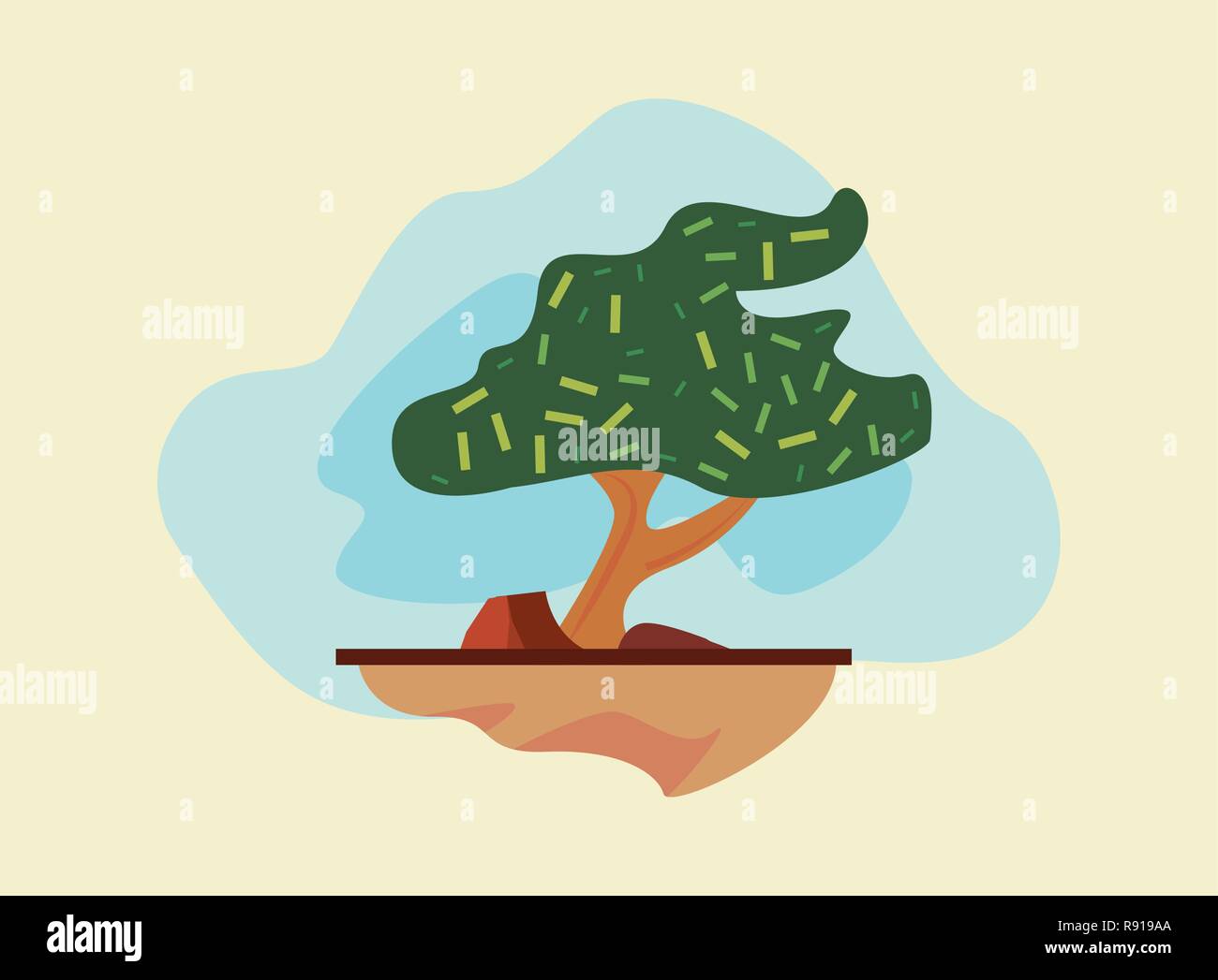 natural tree stone drawing design vector illustration Stock Vector ...