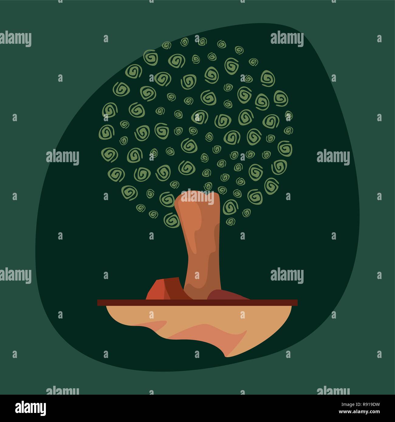 natural tree stone drawing design vector illustration Stock Vector ...