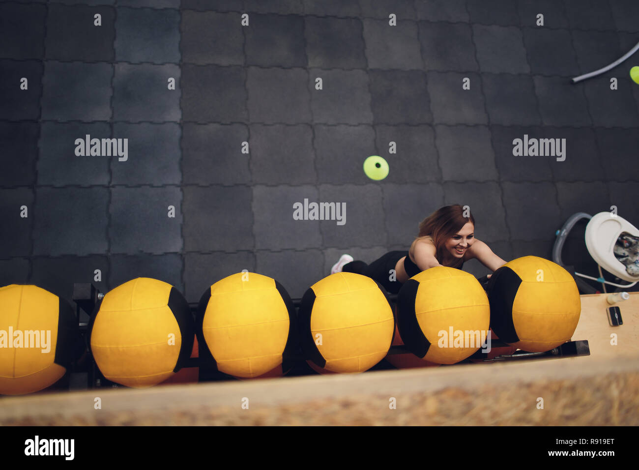 Woman kettle ball hi-res stock photography and images - Alamy