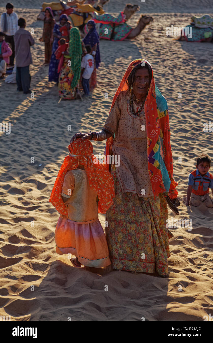 Desert people, Thar Desert, Jaisalmer, India Stock Photo - Alamy