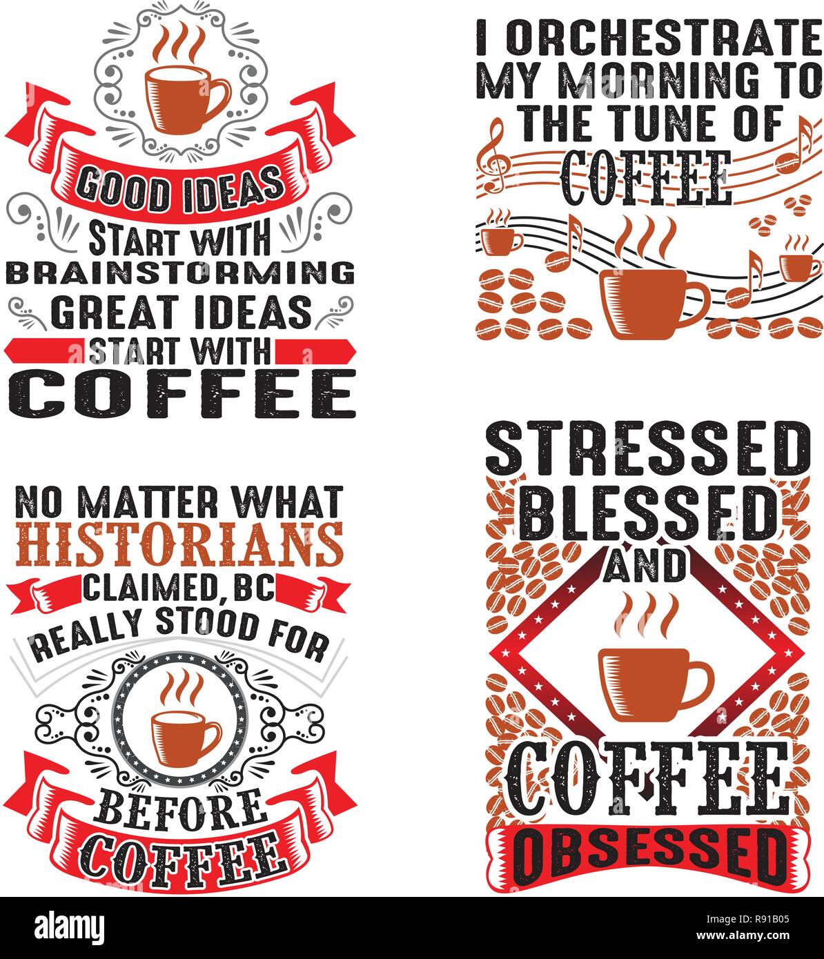 Coffee Quote and Saying set bundle Stock Vector Image & Art - Alamy