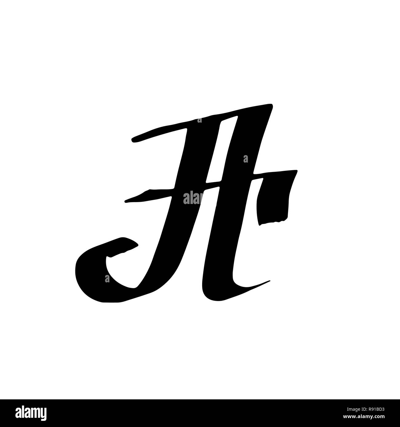 Letter A. Unique old brush grunge lettering. Vector illustration Stock ...