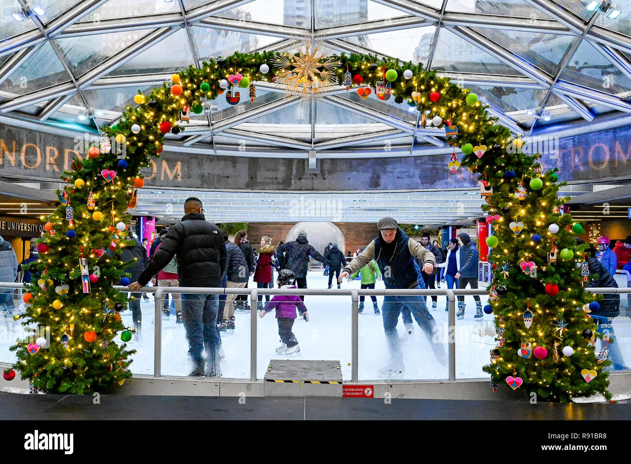 Free public Ice skating rink, Robson Square, downtown, Vancouver ...