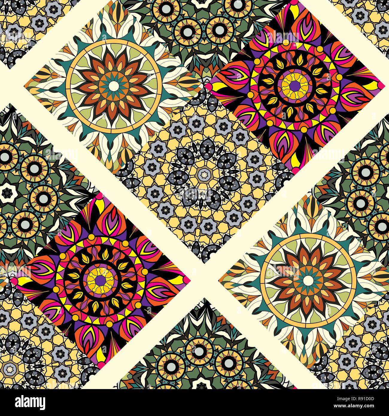 Seamless repeating mandala background Stock Vector Image & Art - Alamy