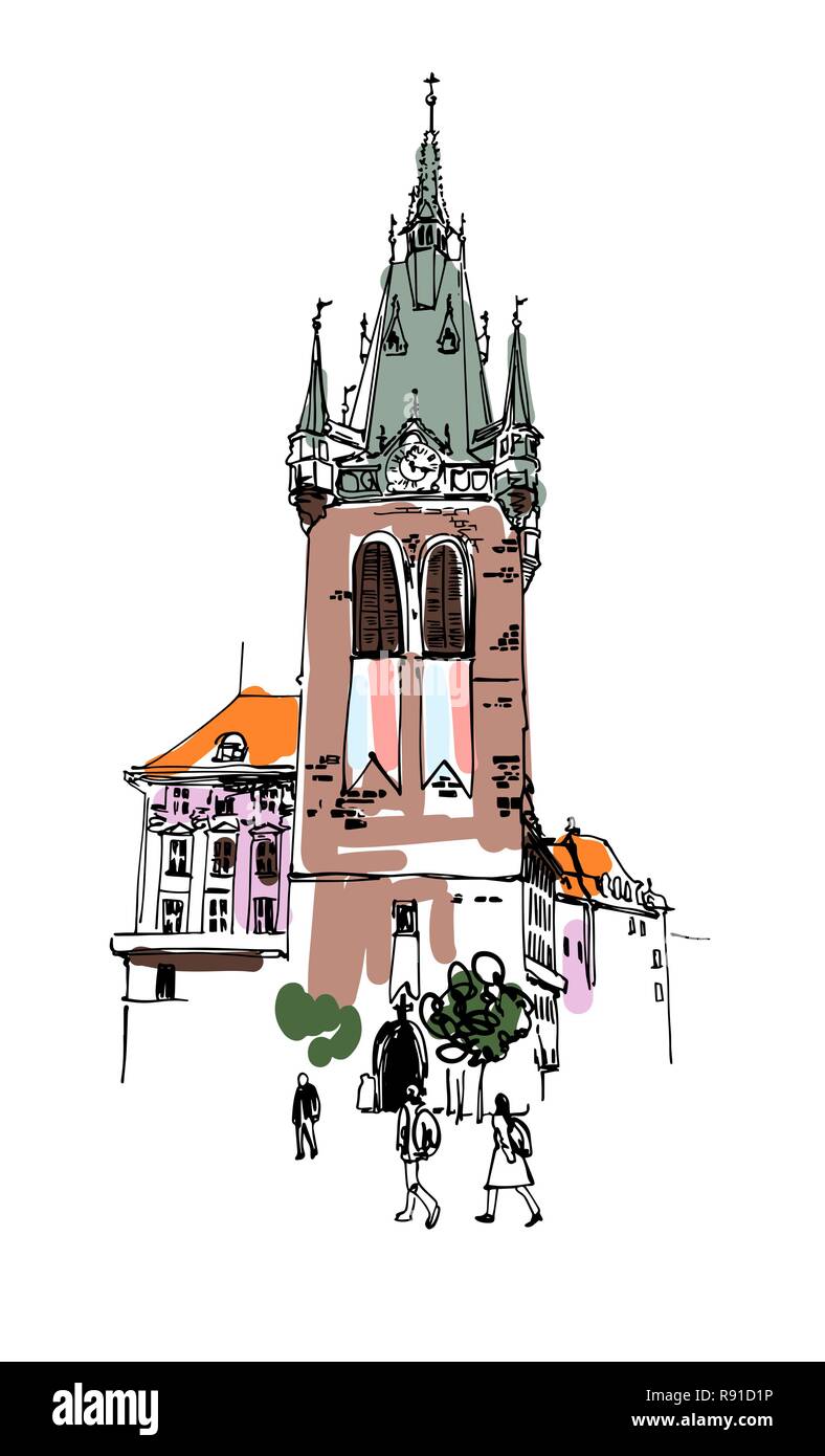 A gothic tower Stock Vector Images - Alamy