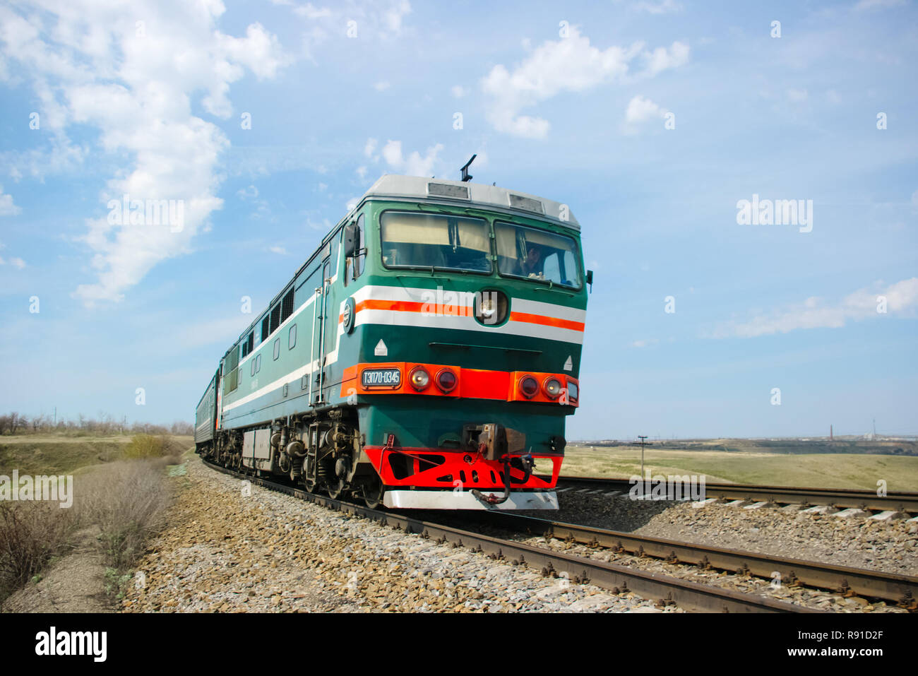 Novosibirsk, Russia - July 20, 2018: locomotive or engine is a rail ...
