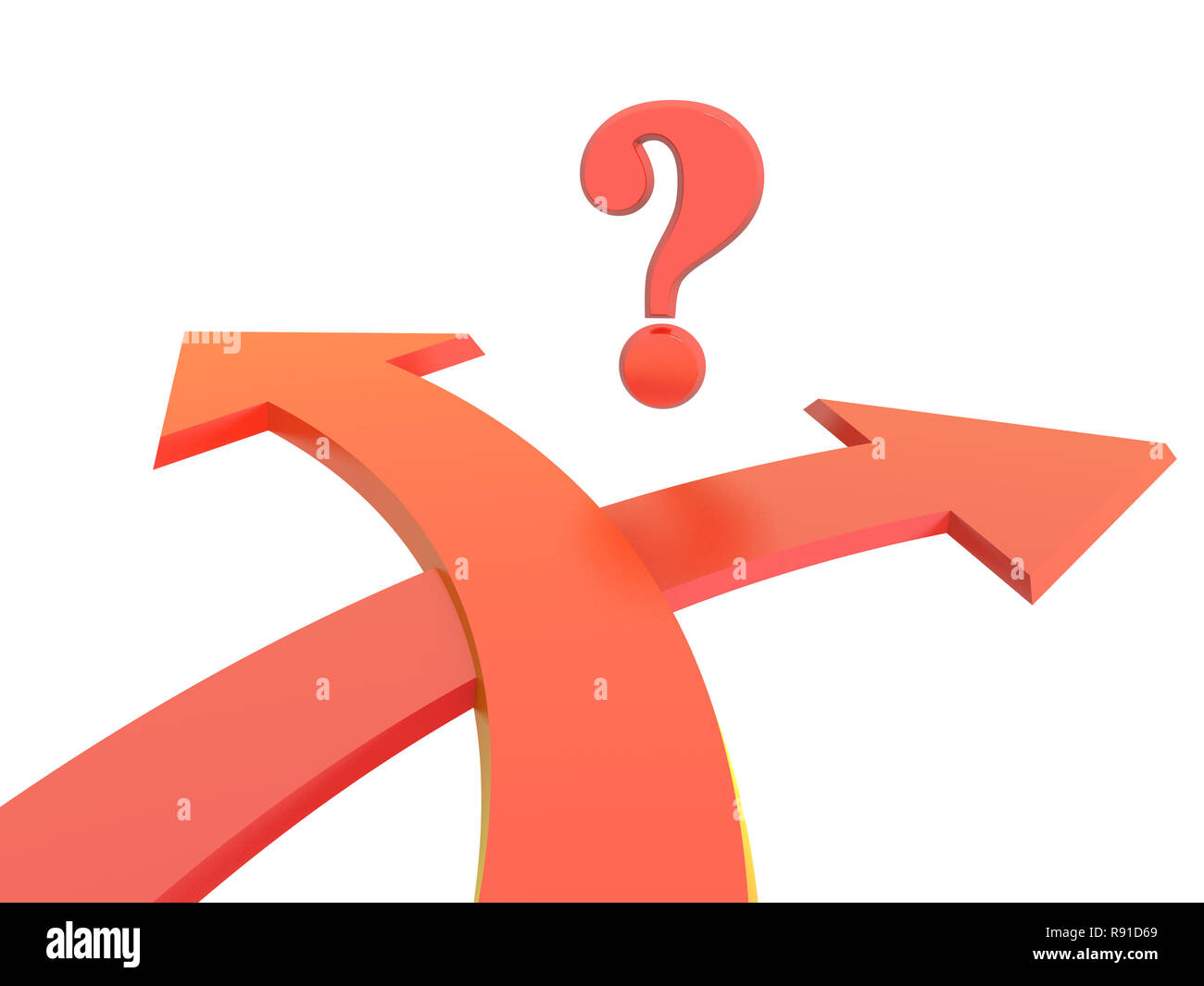 Two bound arrows specifying different directions Stock Photo - Alamy