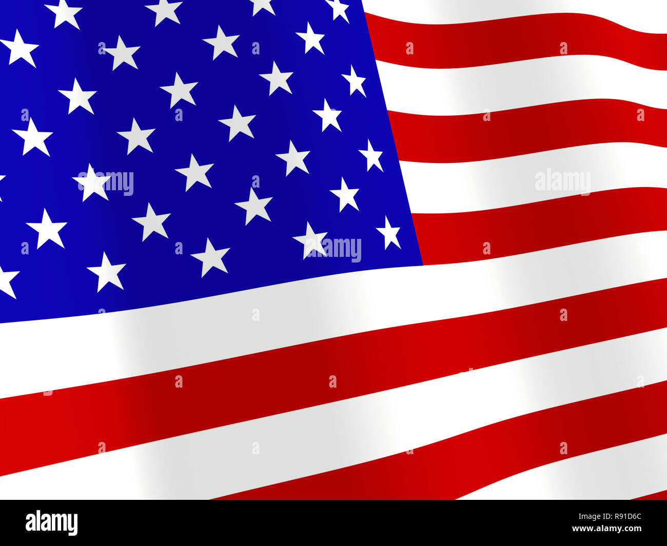 Background - a fluttering American flag Stock Photo - Alamy