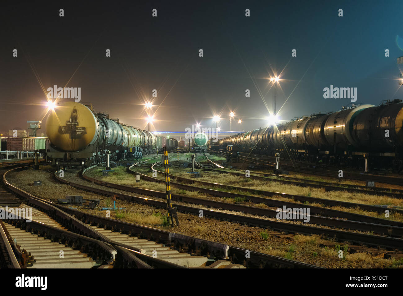 Railway to move trains. a Railway infrastructure Stock Photo - Alamy
