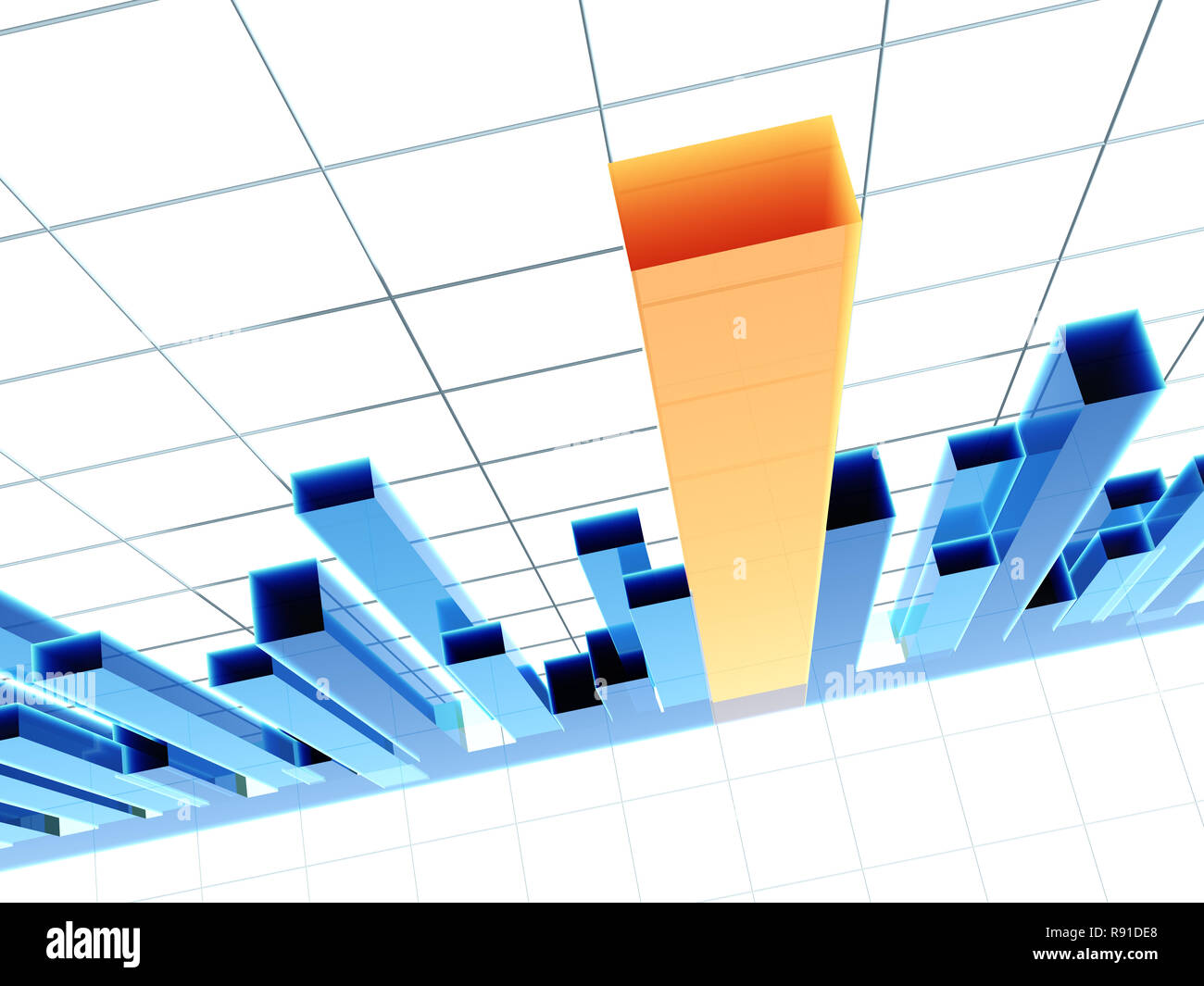 Blue 3d diagram, showing positive results Stock Photo - Alamy