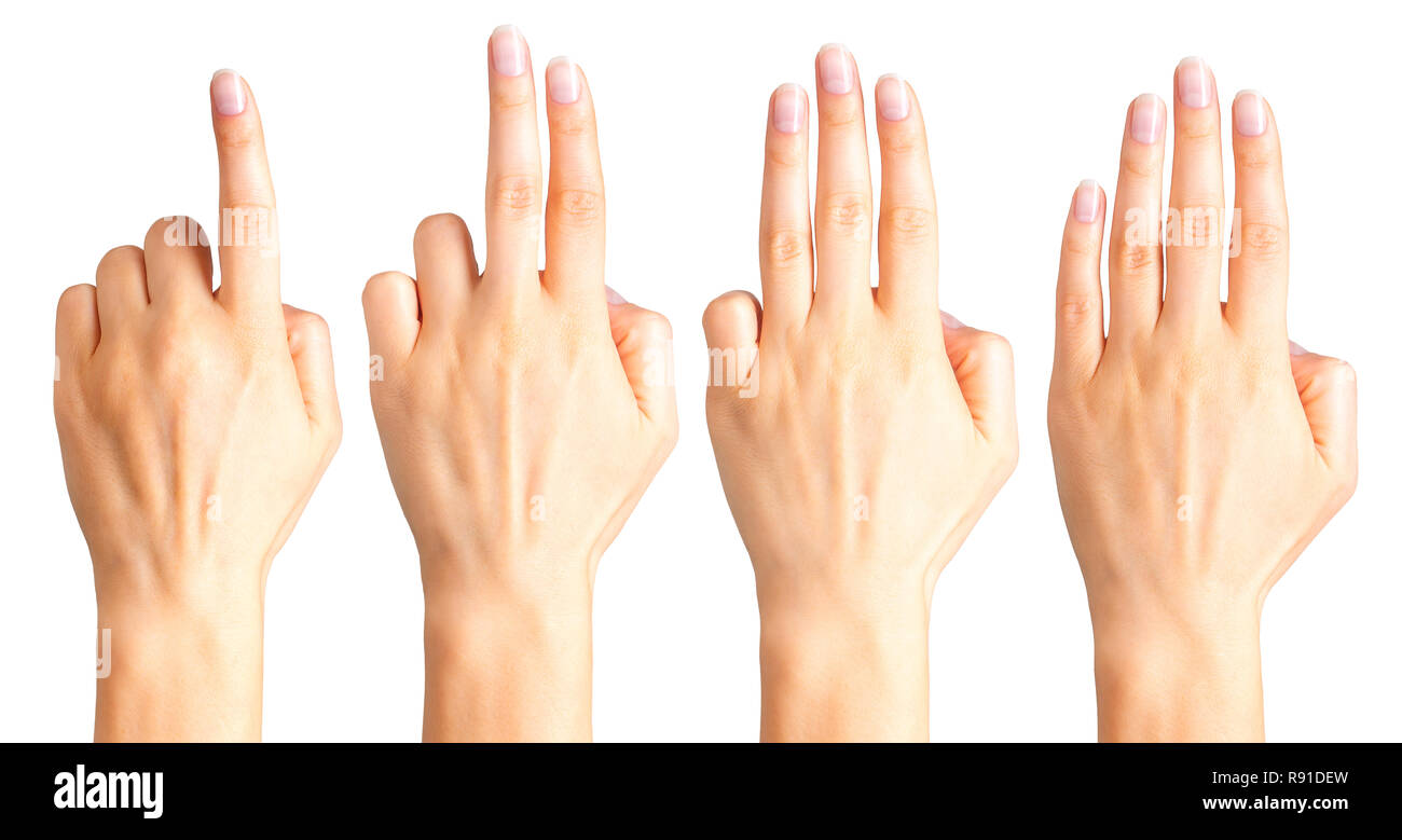 Count on fingers Cut Out Stock Images & Pictures - Alamy