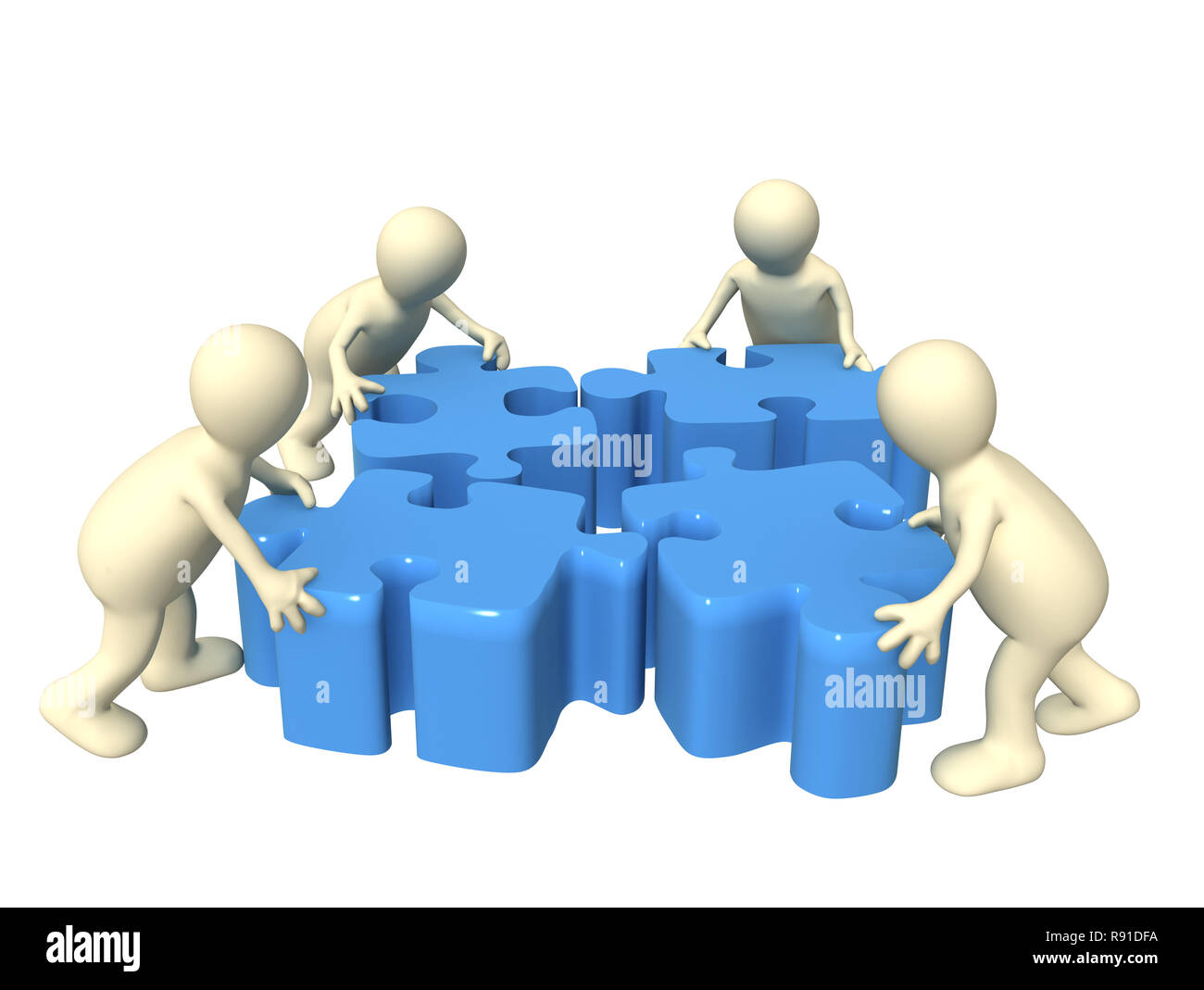 Four hands puzzle hi-res stock photography and images - Alamy