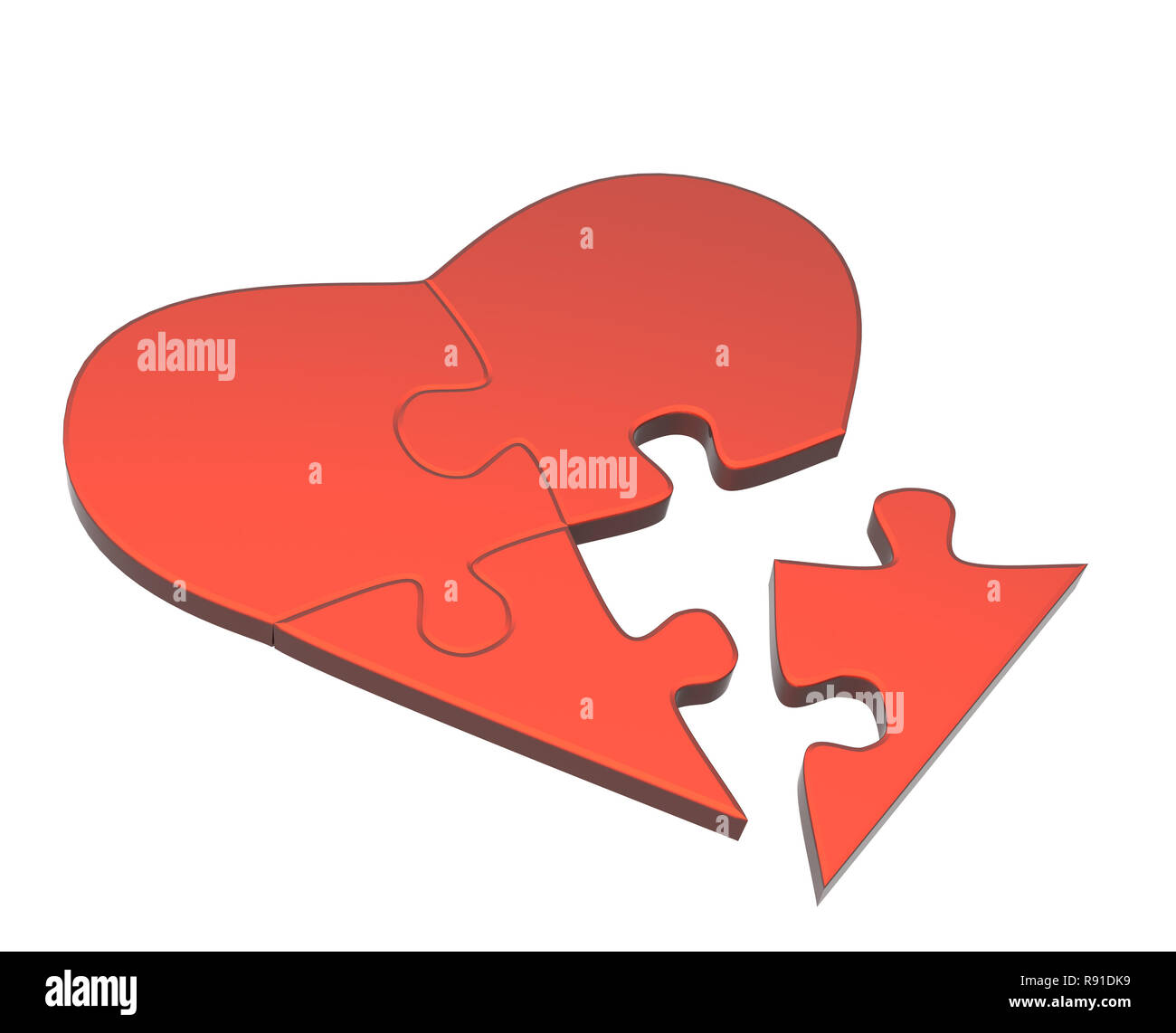 Symbol of love - heart from parts of a puzzle Stock Photo - Alamy