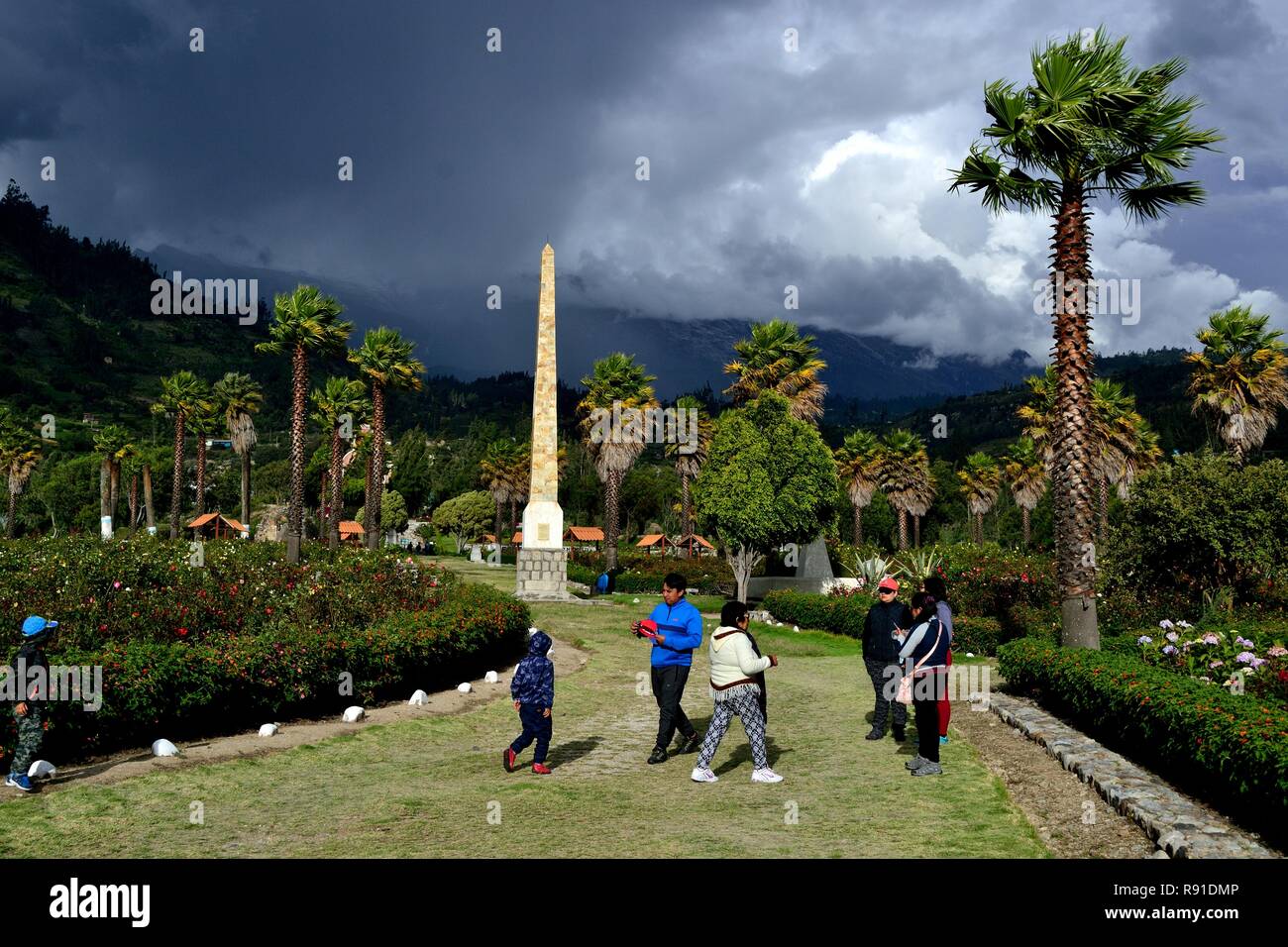 Monument in memory of the fallen - Old Yungay where an earthquake and ...