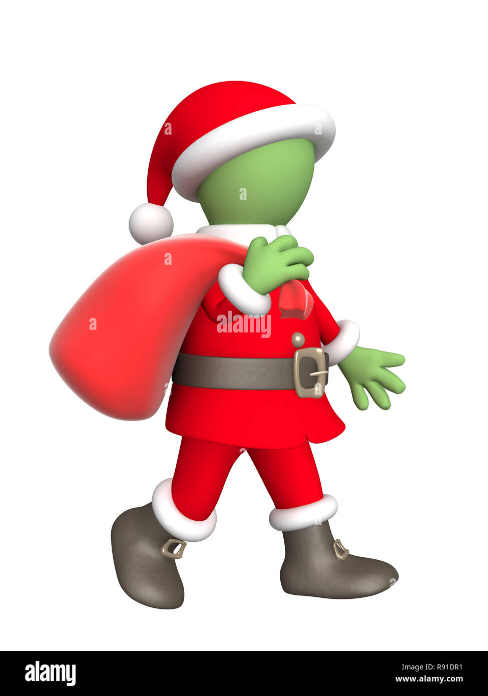 3d puppet with christmas bag Stock Photo - Alamy