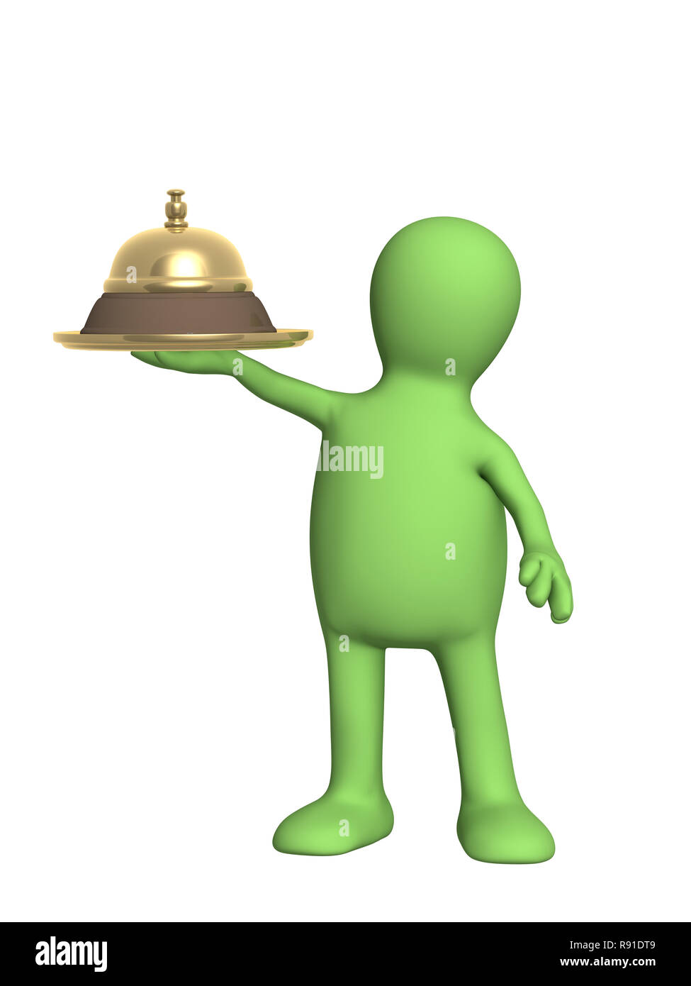 3d puppet with service bell Stock Photo - Alamy