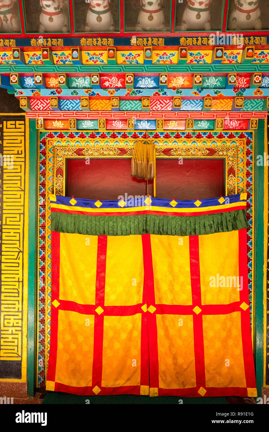 Decorative entrance to a Buddhist monastery, Kathmandu, Nepal Stock ...