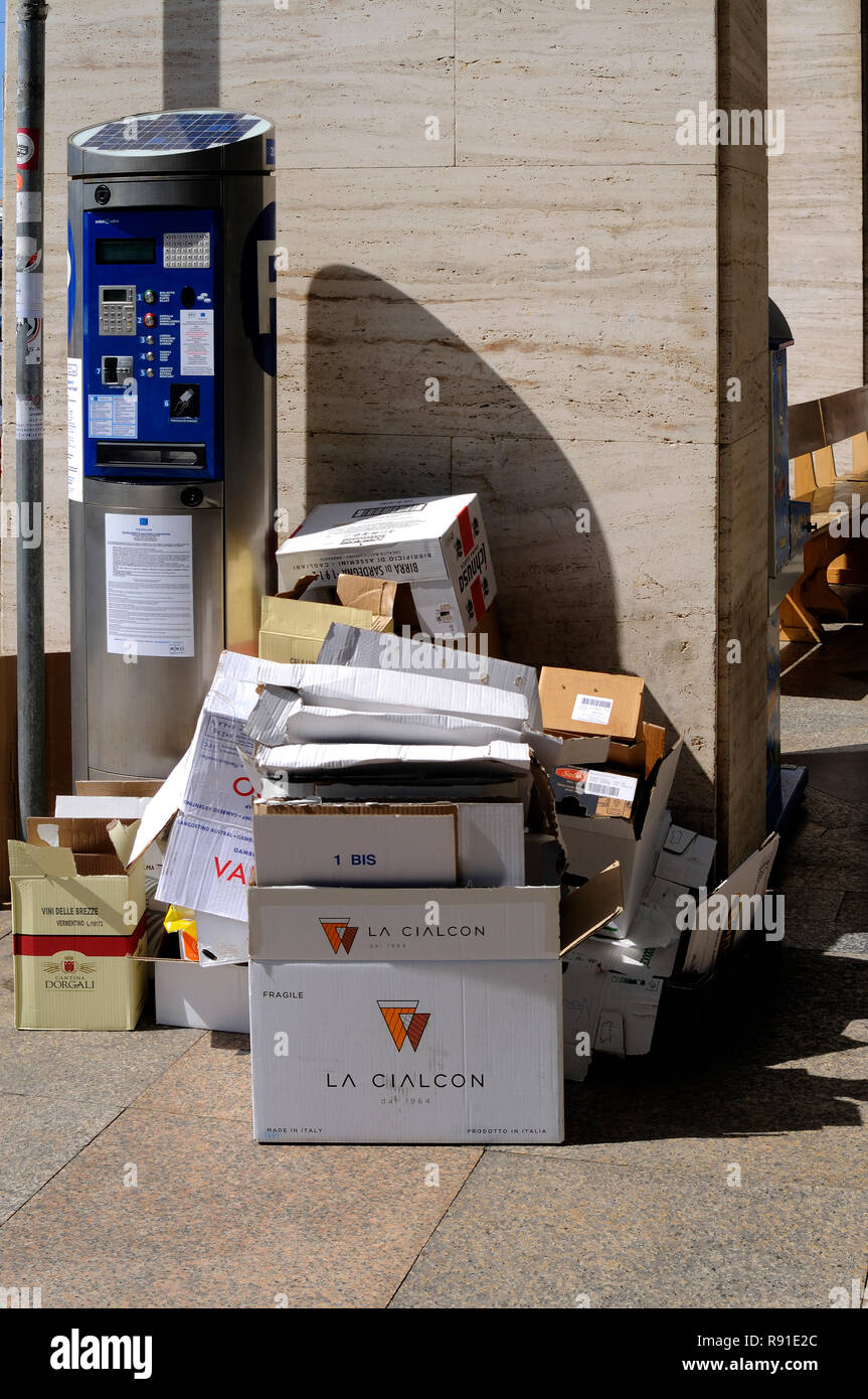 cardboard boxes awaiting collection Stock Photo - Alamy