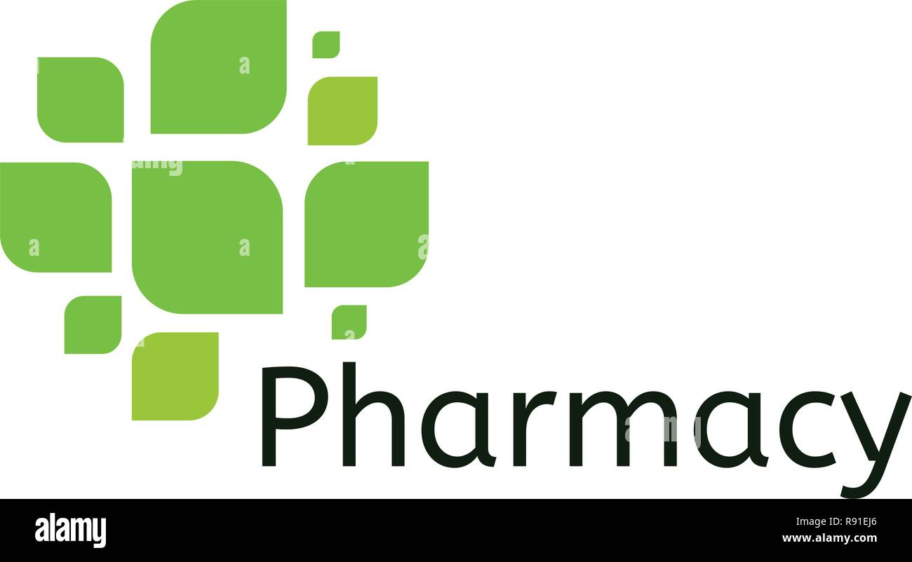 Cross leaf icon. Pharmacy logo template. Medical symbol. Natural ...