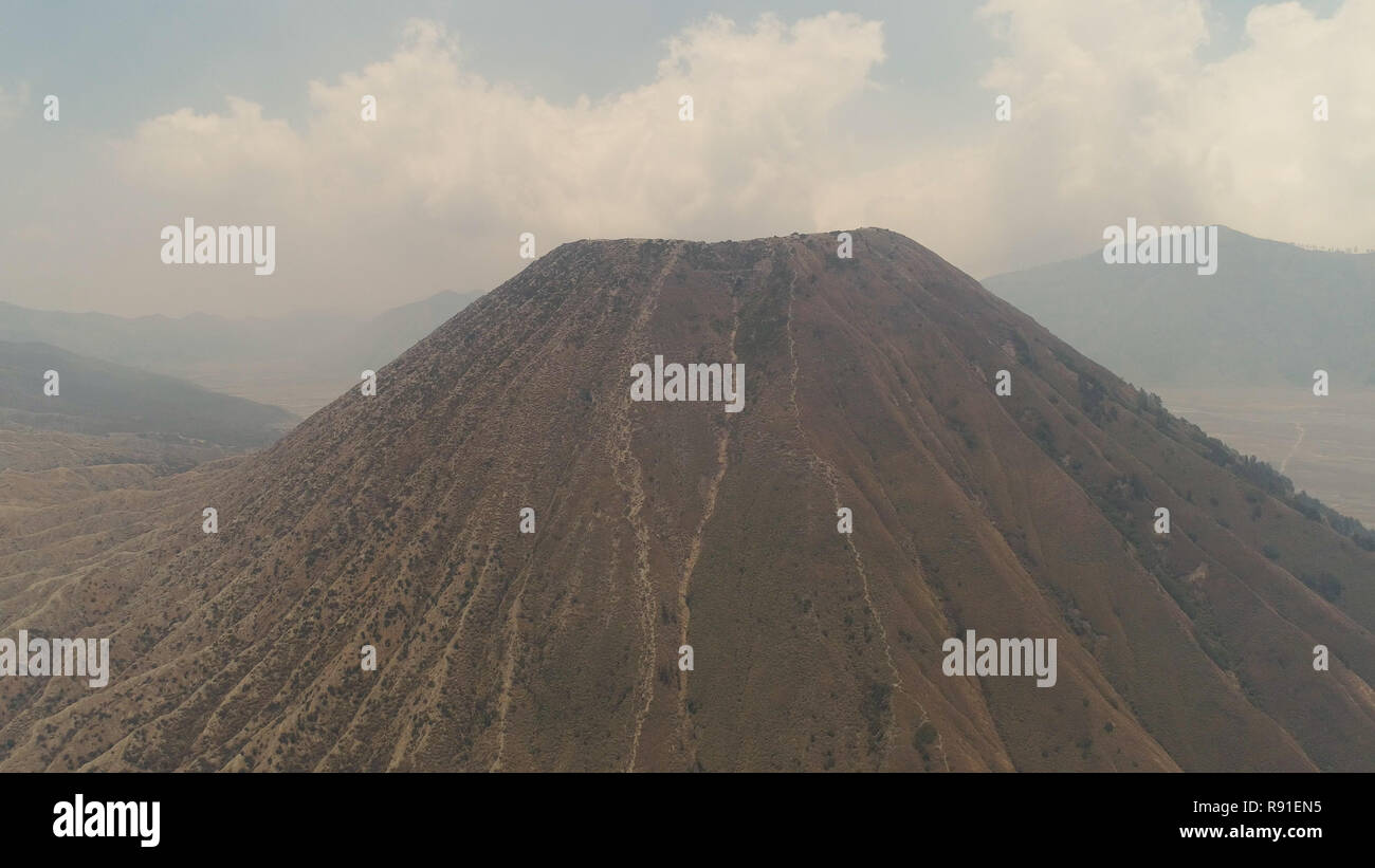 mountain landscape with volcano and mountains Tengger Semeru National ...