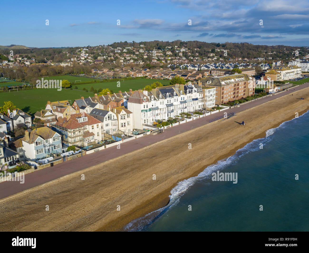Aerial views from Marine Parade, Hythe, Kent Stock Photo - Alamy