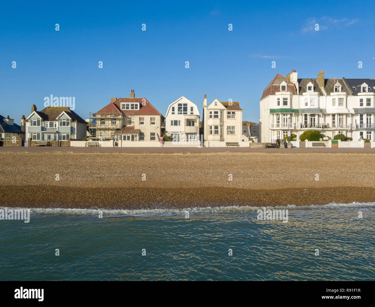 Aerial views from Marine Parade, Hythe, Kent Stock Photo - Alamy